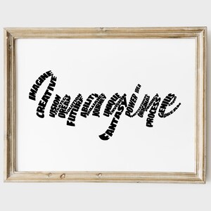 Digital Download IMAGINE Word Cloud Art Inspirational Saying - Etsy