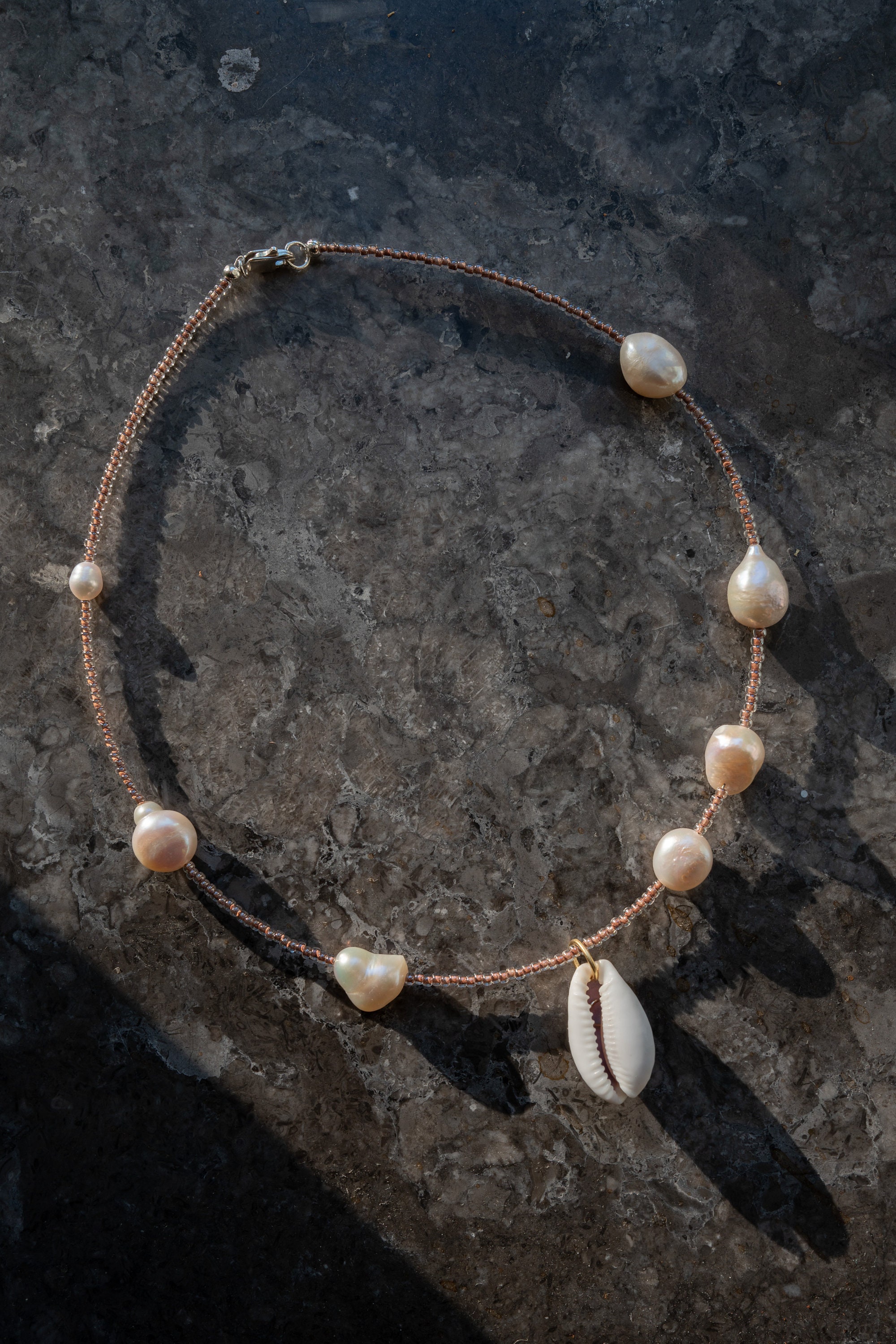 Cowrie Sea Shell Pearl Necklace - Etsy
