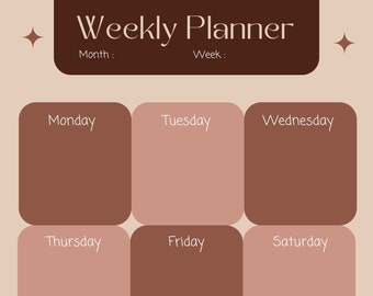 Simple Weekly Planner Digital Download Printable - Etsy