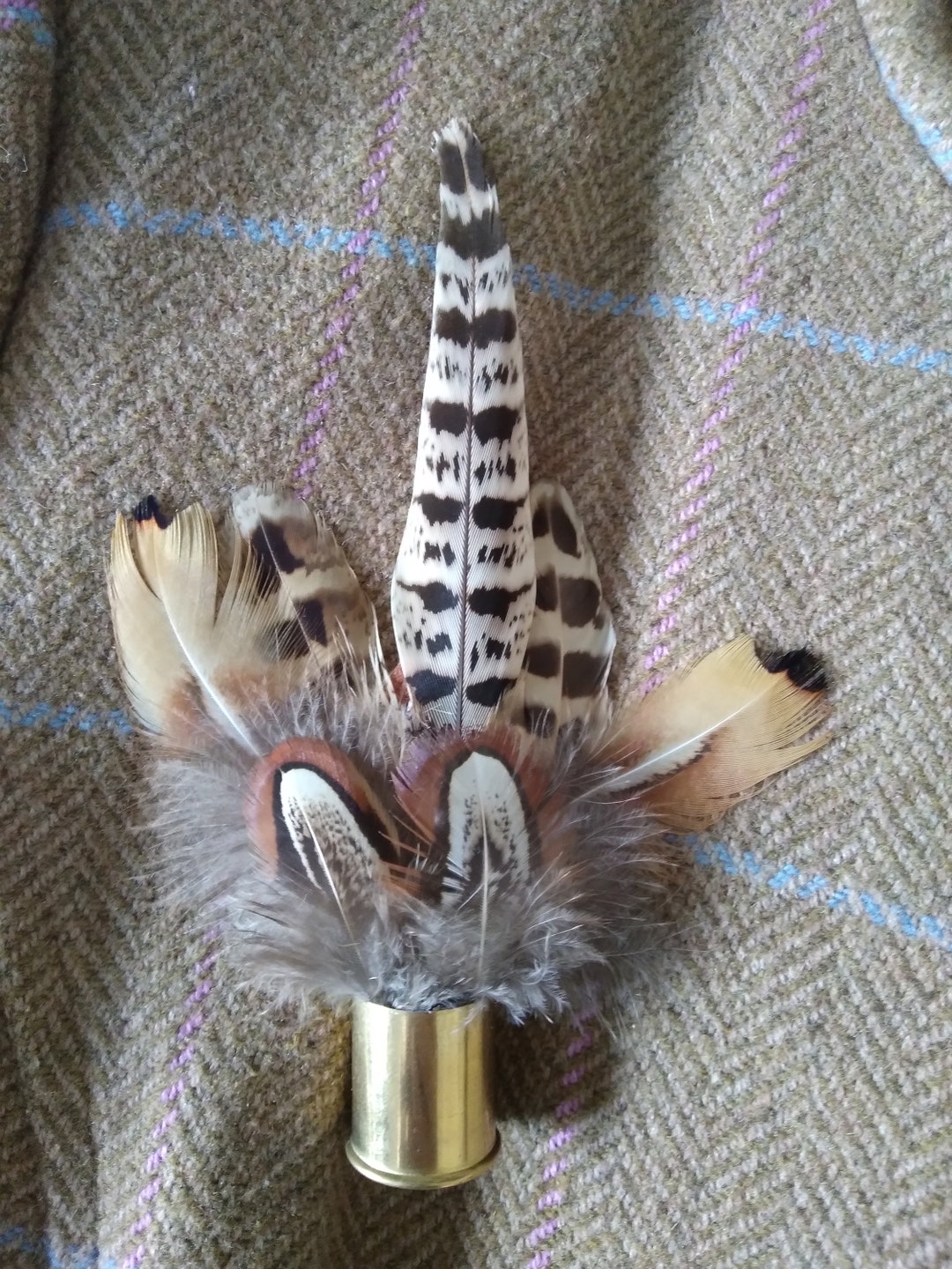 Pheasant Feather Brooch or Buttonhole With Shotgun Casing. - Etsy