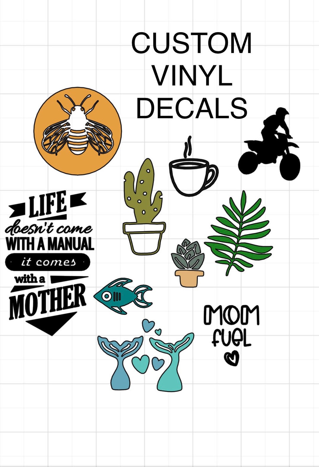 Custom Vinyl Decal. Personalized Decal. Customizable Vinyl Sticker ...