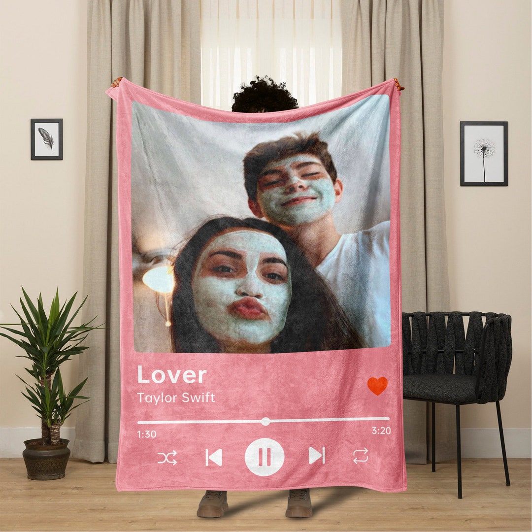 Custom Spotify Blanket, Music Blanket, Spotify Blanket With Your Photo ...