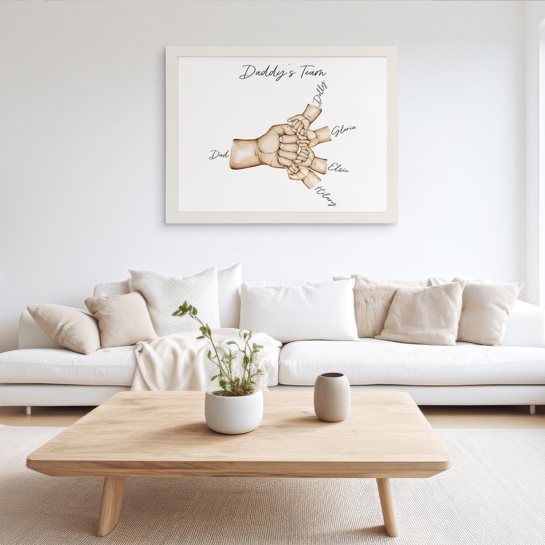 Personalized Wall Art, Fist Bump Dad and Kids Framed Sign, Family Sign ...