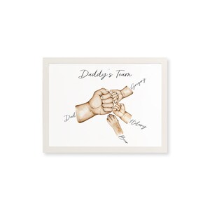 Personalized Wall Art, Fist Bump Dad and Kids Framed Sign, Family Sign ...