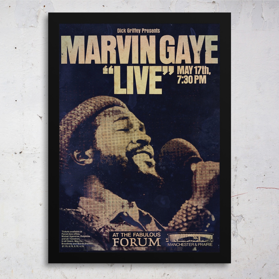 Marvin Gaye Live Concert Tour Poster Graphic Print - Etsy