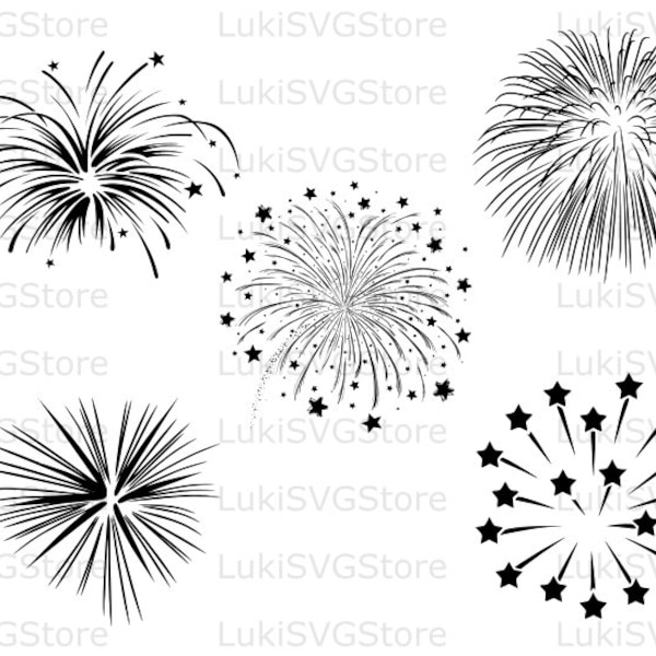 Fireworks Vector Svg - Etsy