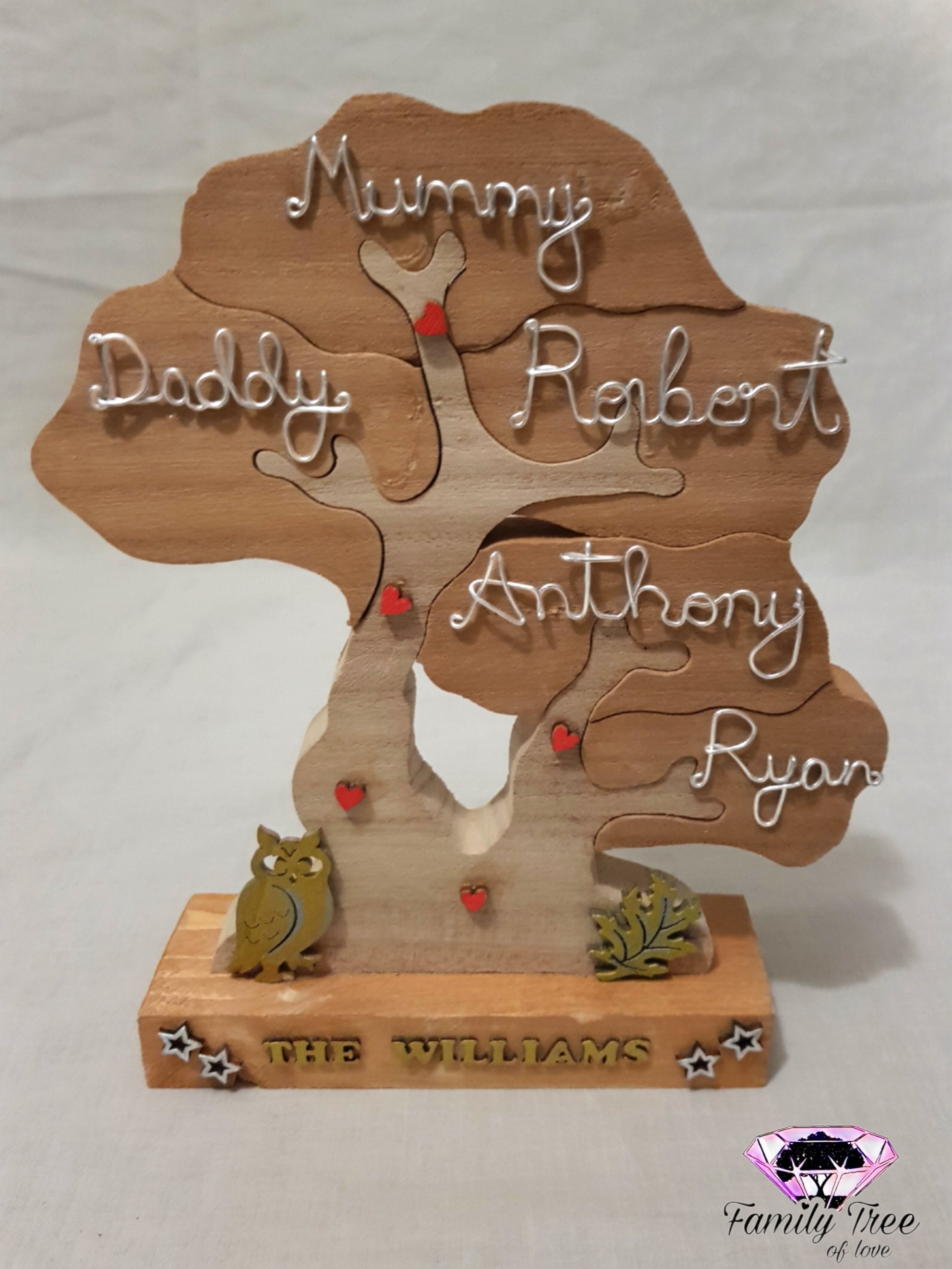 Family Tree Handmade. Love Family Tree With 5 Names - Etsy