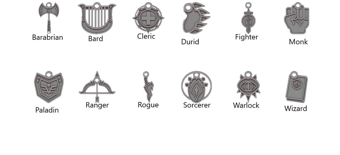 DND Class Pendants/ Necklace/keychains - Etsy