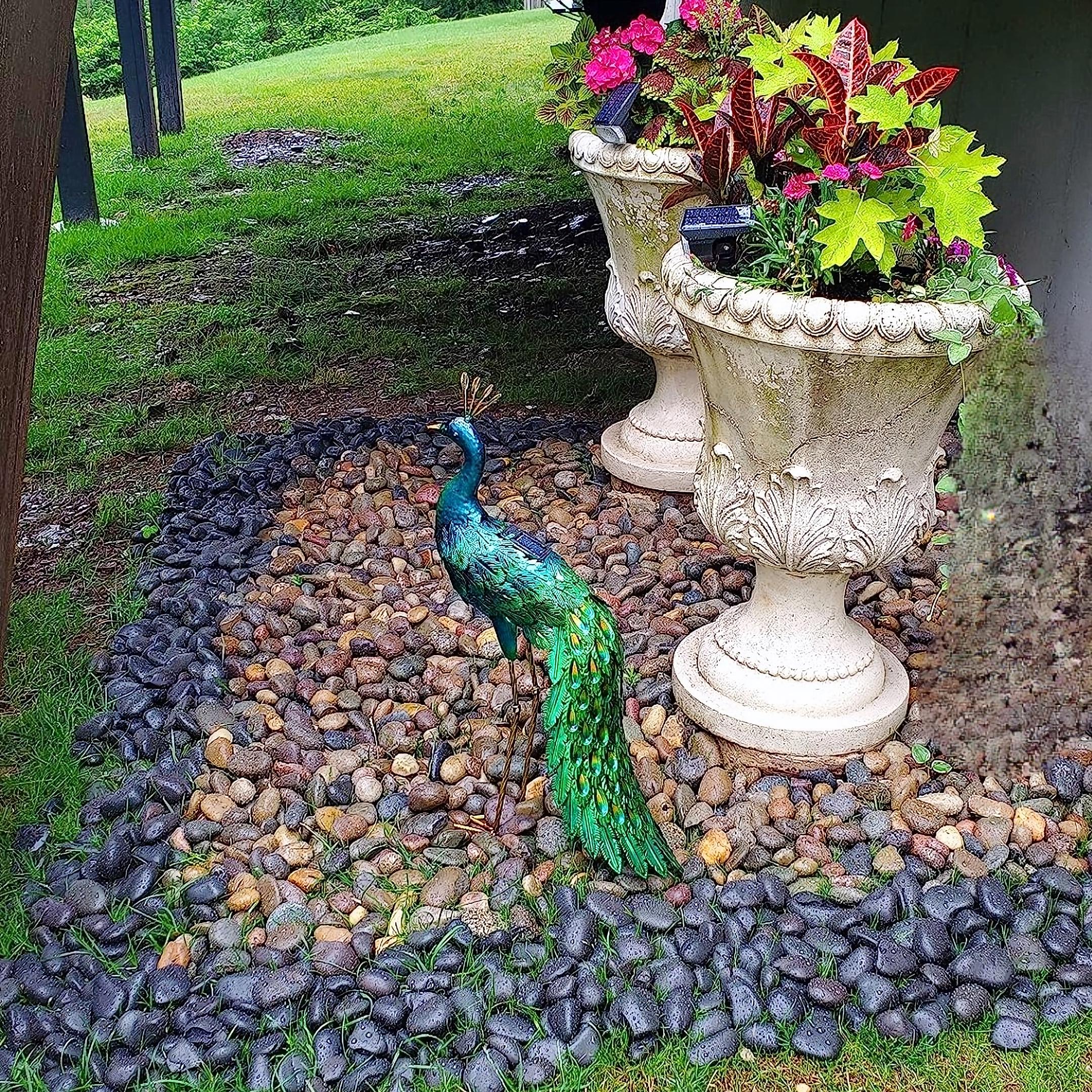 Outdoor Solar Powered Statues, Garden Decoration Metal Yard Art - Etsy