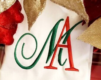 Two Letter Embroidery Monogram - Etsy
