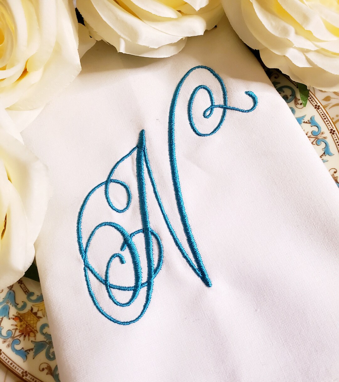 Monogram Embroidery Letter N, Elegant Embroidery Design, Embroidery ...