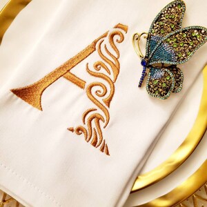 Embroidered Monogram Letter A, Embroidery Font Design File, Machine ...