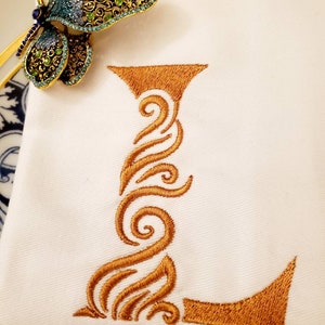 Embroidered Monogram Letter L, Embroidery Font Design File, Machine ...