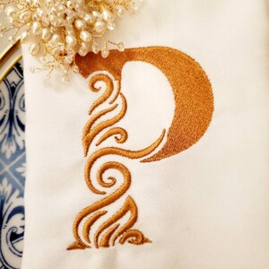 Embroidered Monogram Letter P, Embroidery Font Design File, Machine ...