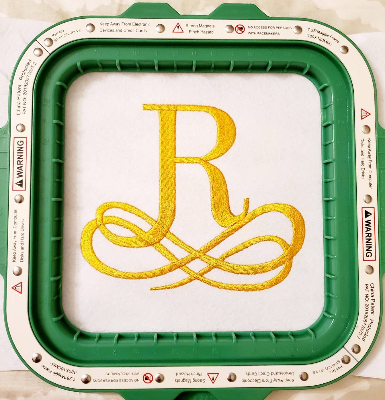 Large Machine Embroidery Letter R Design Elegant Monogram Letter R ...
