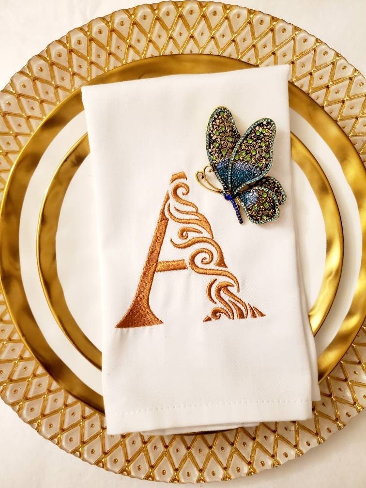 Embroidered Monogram Letter A, Embroidery Font Design File, Machine ...