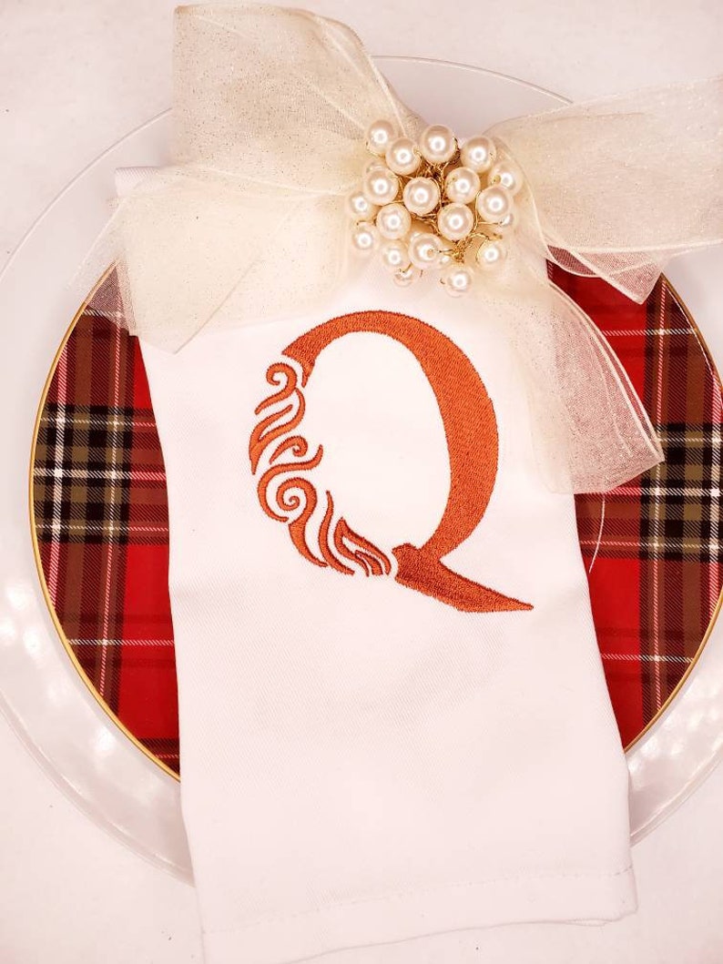 Embroidered Monogram Letter Q, Embroidery Font Design File, Machine ...