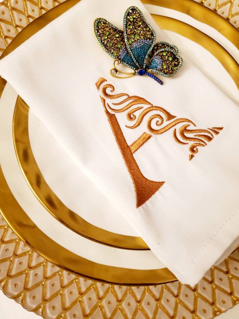 Embroidered Monogram Letter A Embroidery Font Design File | Etsy