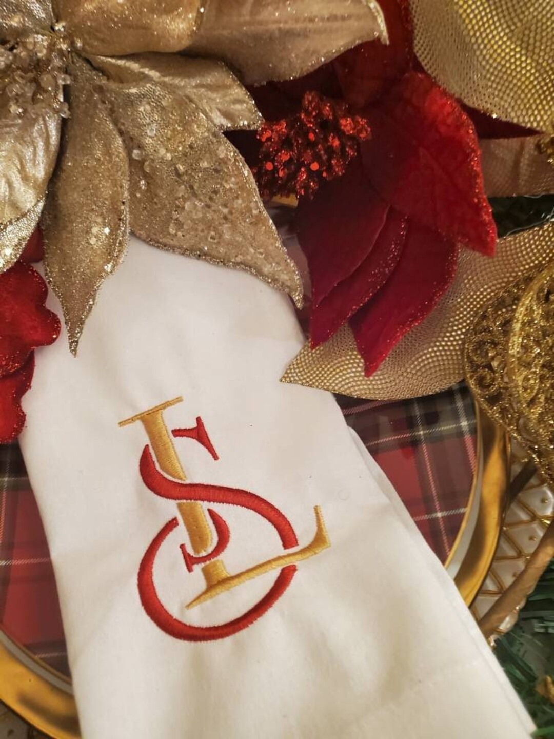 Embroidered Monogram Letters SL, Embroidery Font Design File, Machine ...