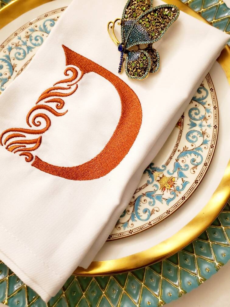 Embroidered Monogram Letter D Embroidery Font Design File | Etsy