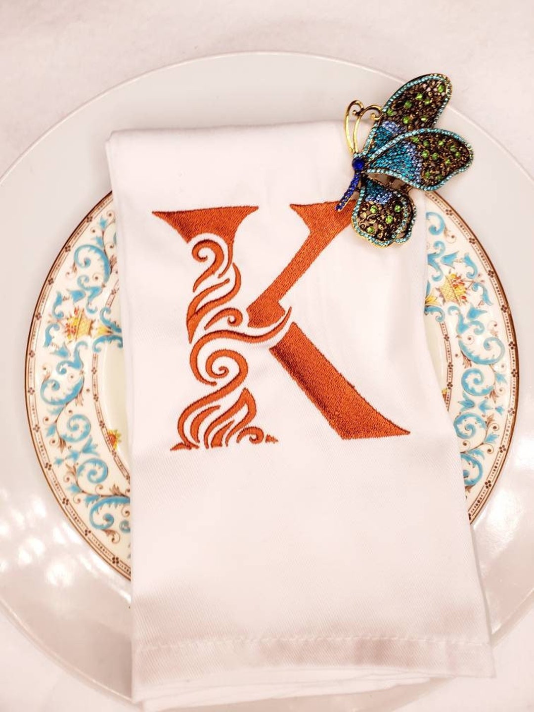 Embroidered Monogram Letter K, Embroidery Font Design File, Machine ...