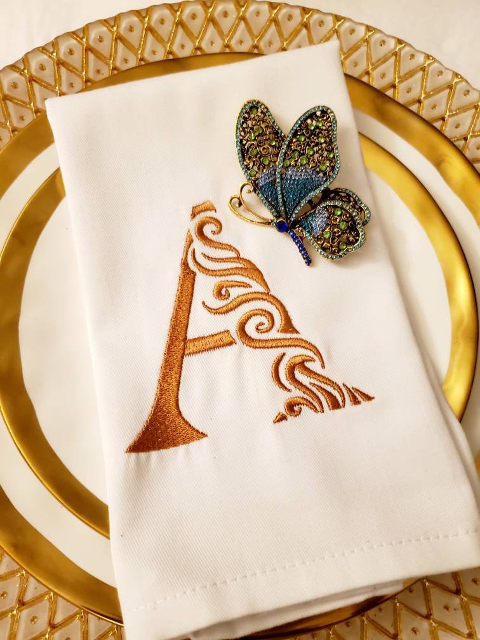 Embroidered Monogram Letter A Embroidery Font Design File | Etsy