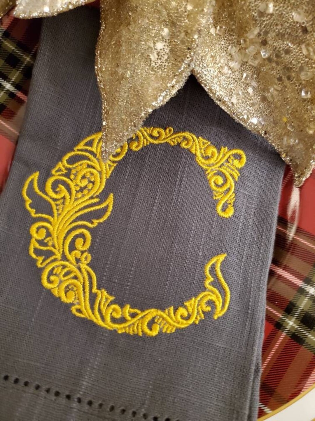 Elegant Monogram Font (letter 'C'), Machine Embroidery, Personalized ...