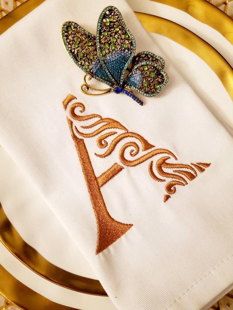 Embroidered Monogram Letter A Embroidery Font Design File | Etsy