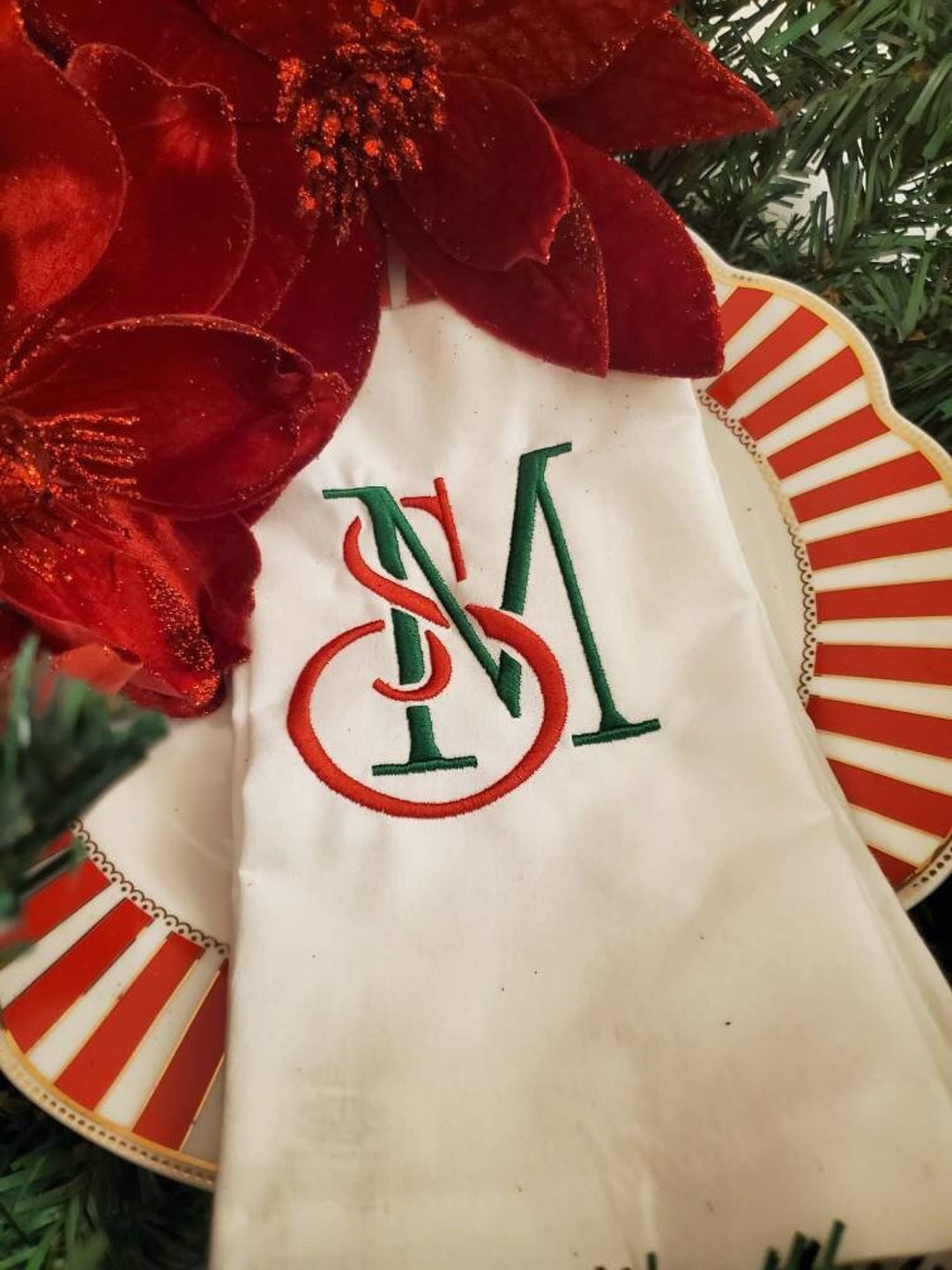 Embroidered Monogram Letters SM, Embroidery Font Design File, Machine ...