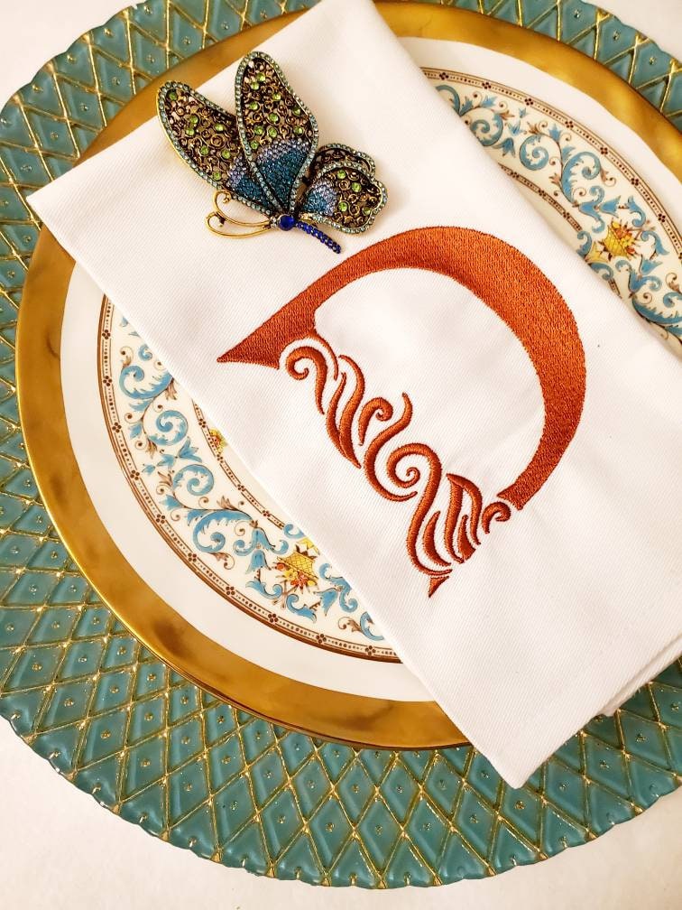 Embroidered Monogram Letter D Embroidery Font Design File | Etsy