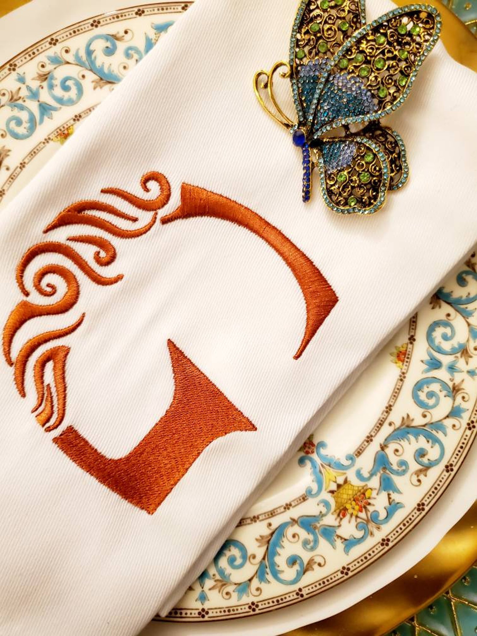 Embroidered Monogram Letter G Embroidery Font Design File | Etsy