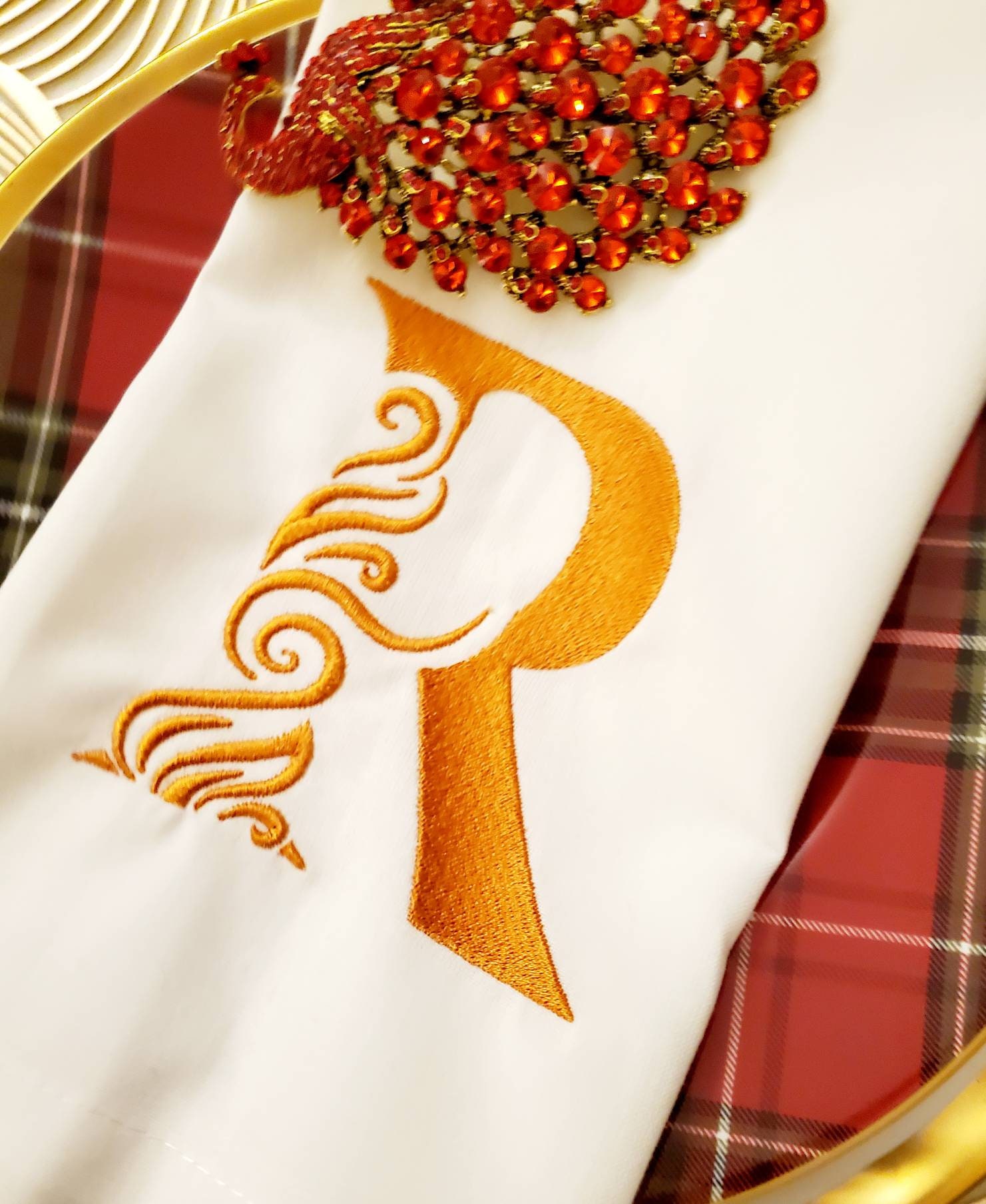 Embroidered Monogram Letter R Embroidery Font Design File - Etsy