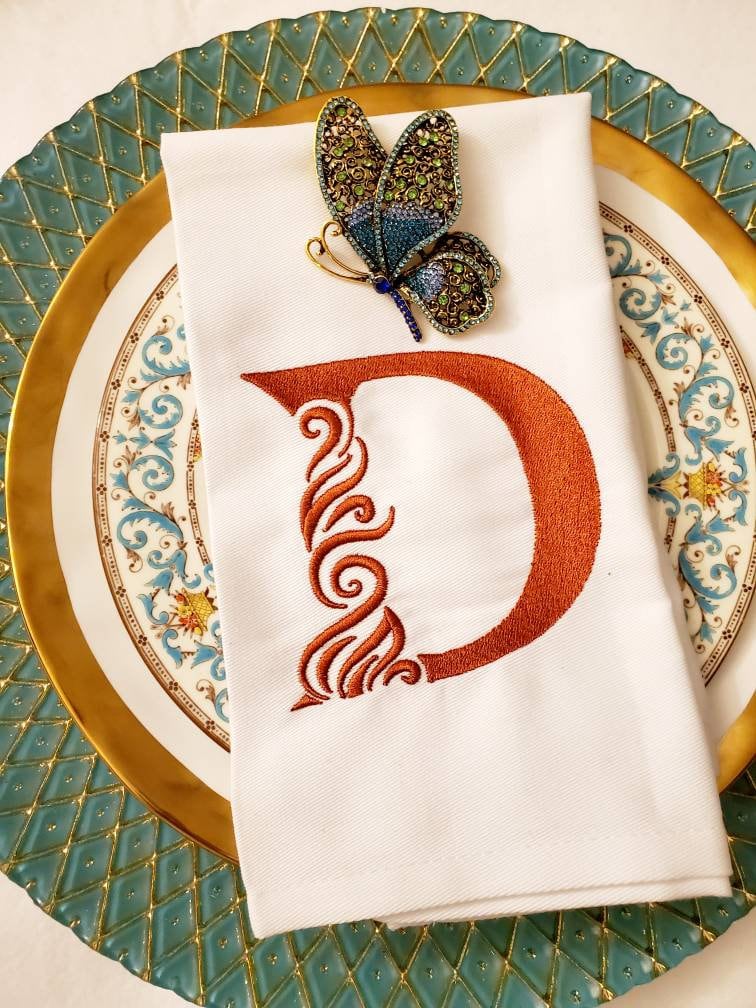 Embroidered Monogram Letter D Embroidery Font Design File | Etsy