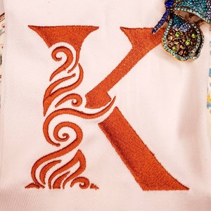 Embroidered Monogram Letter K, Embroidery Font Design File, Machine ...