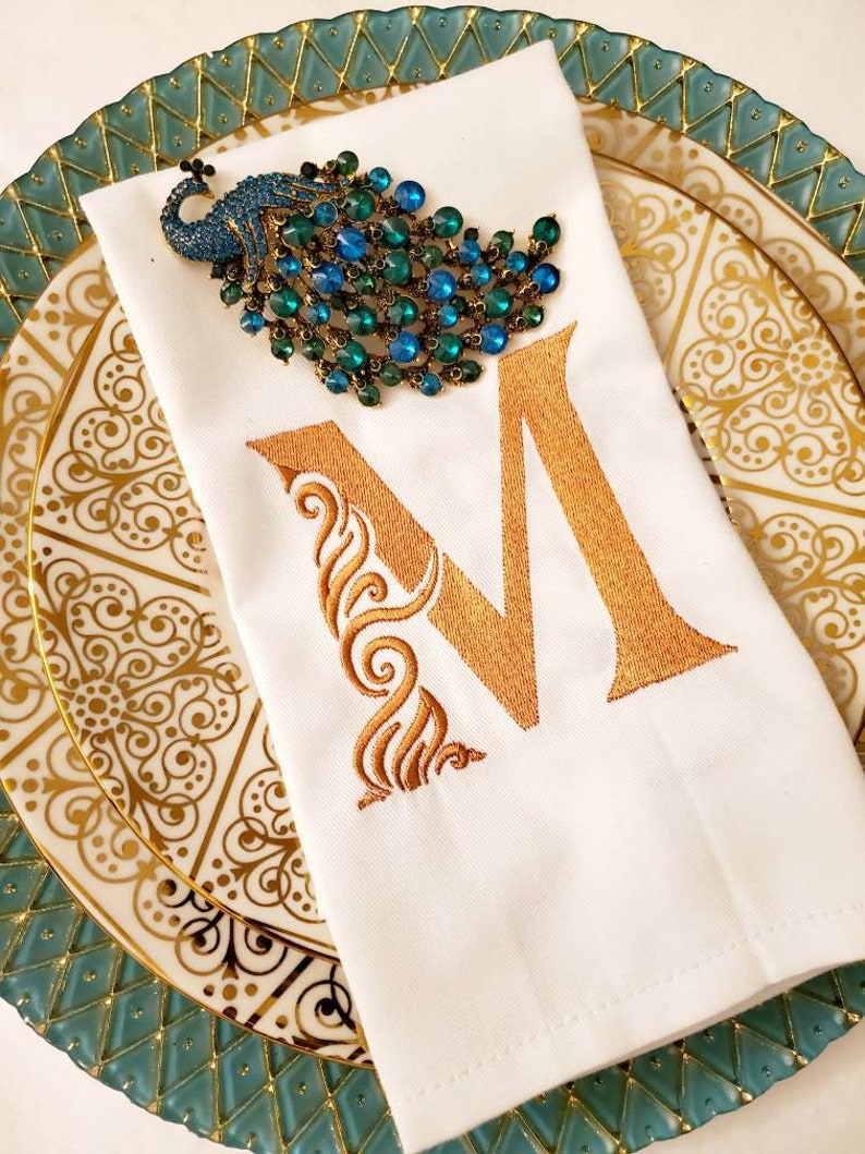 Embroidered Monogram Letter M Embroidery Font Design File - Etsy