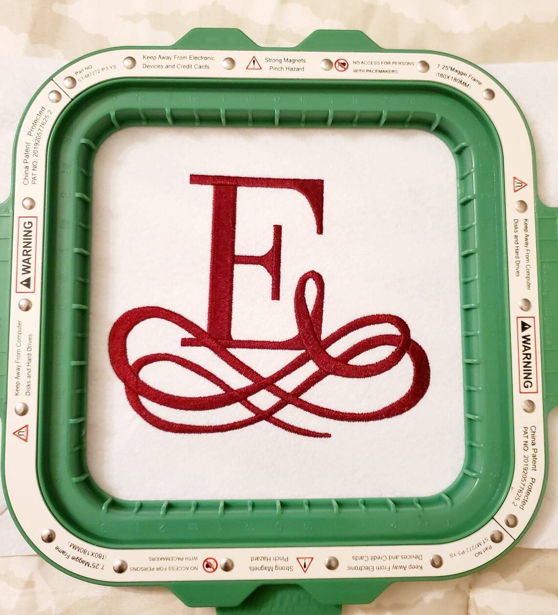 Large Machine Embroidery Letter E Design Elegant Monogram Letter E ...