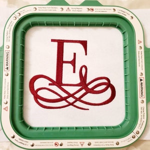 Large Machine Embroidery Letter E Design | Elegant Monogram Letter E ...
