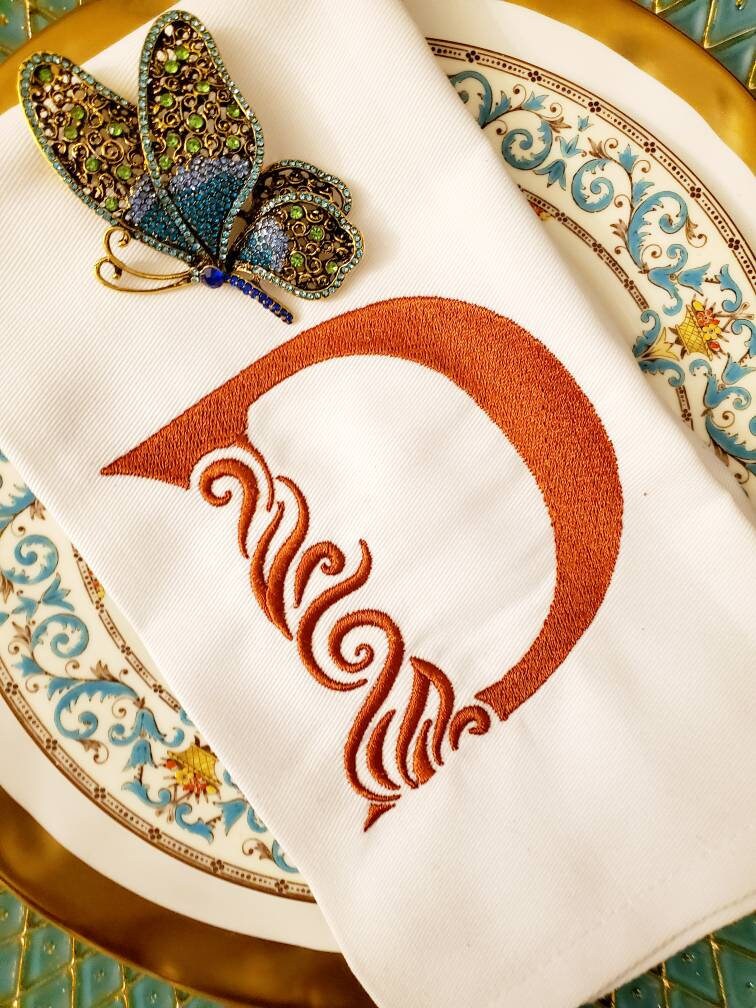 Embroidered Monogram Letter D Embroidery Font Design File | Etsy
