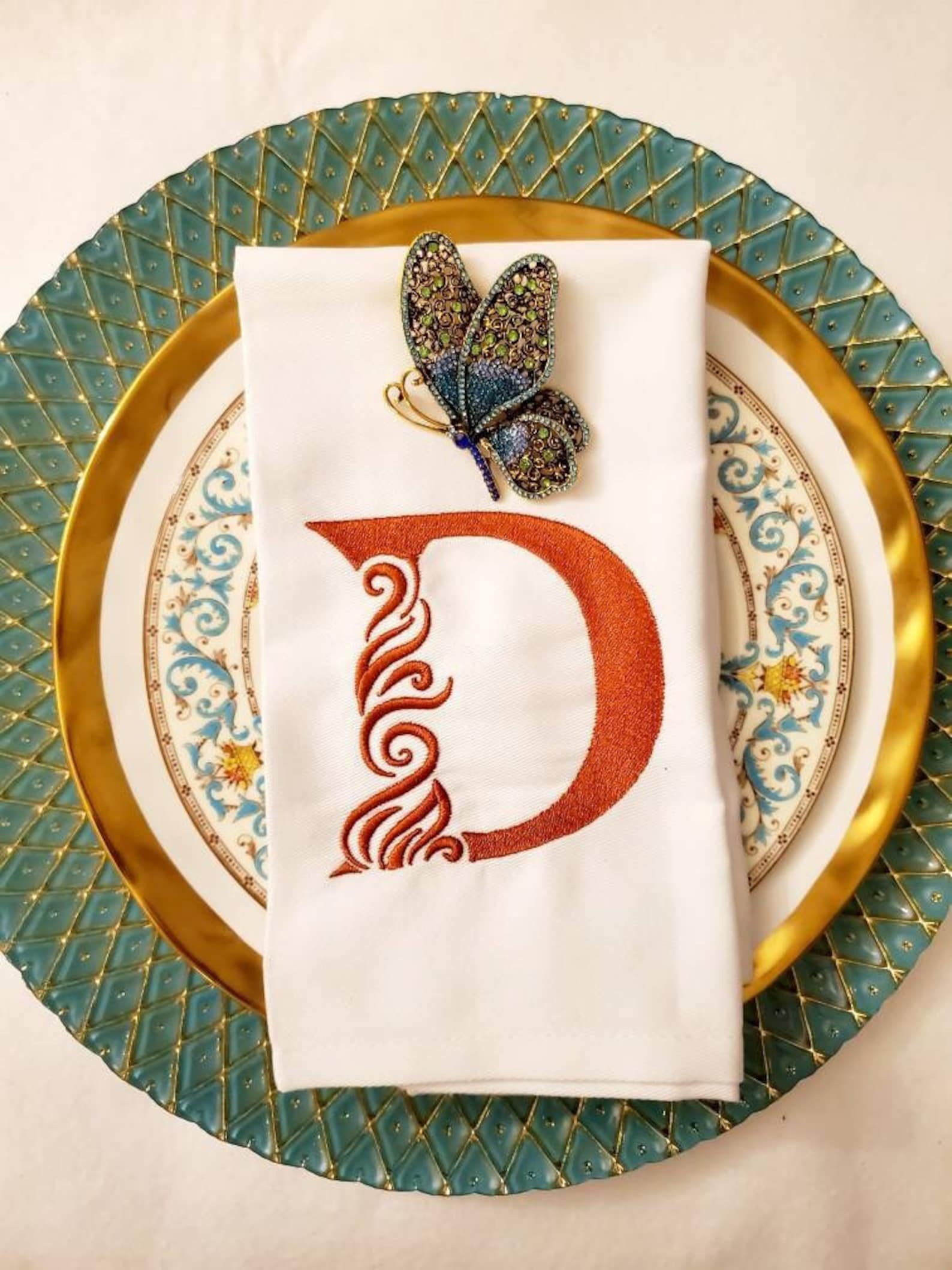 Embroidered Monogram Letter D Embroidery Font Design File | Etsy