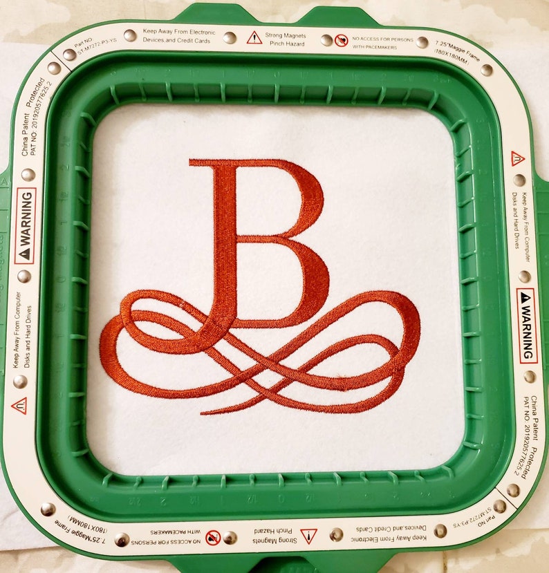 Large Machine Embroidery Monogram Letter B Elegant - Etsy