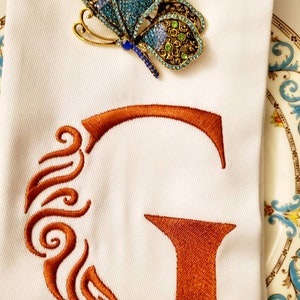 Embroidered Monogram Letter G, Embroidery Font Design File, Machine ...