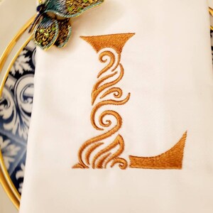 Embroidered Monogram Letter L, Embroidery Font Design File, Machine ...