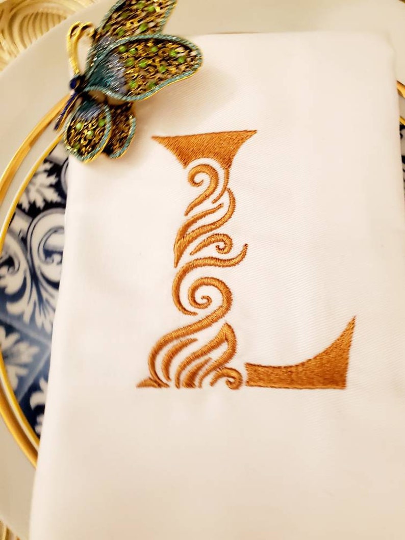 Embroidered Monogram Letter L, Embroidery Font Design File, Machine ...