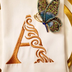 Embroidered Monogram Letter A, Embroidery Font Design File, Machine ...