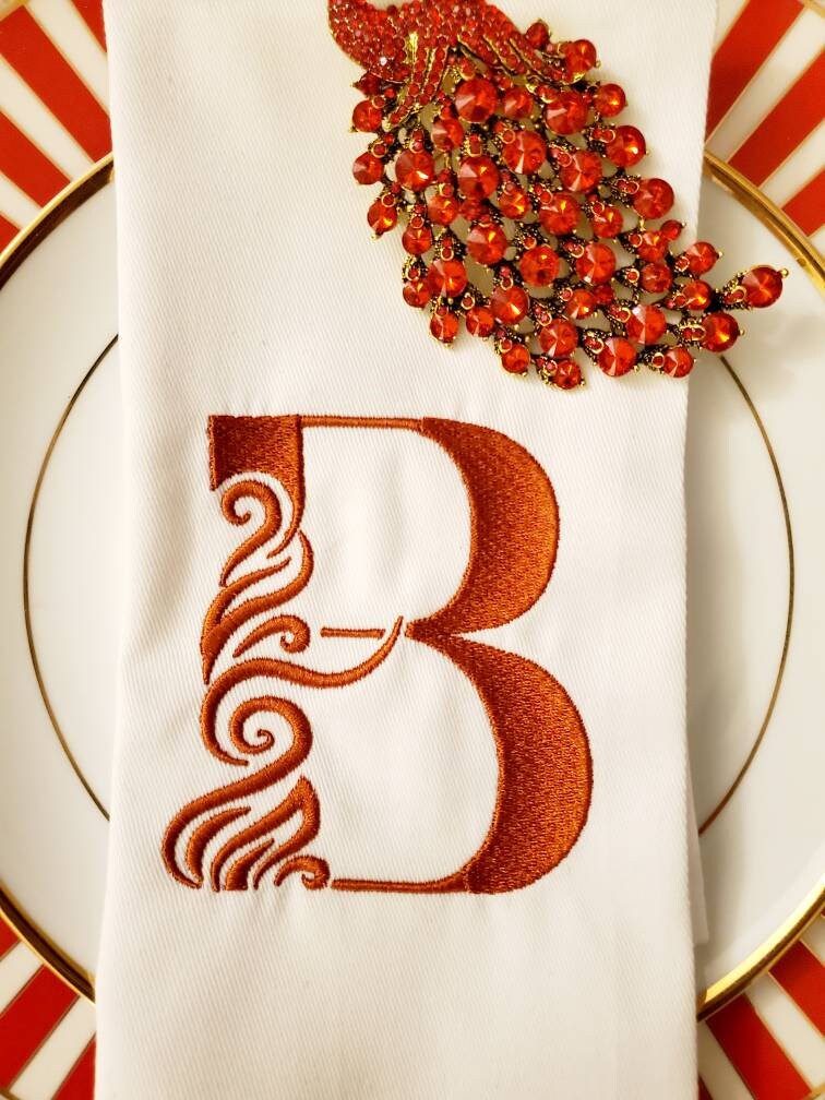 Embroidered Monogram Letter B Embroidery Font Design File - Etsy