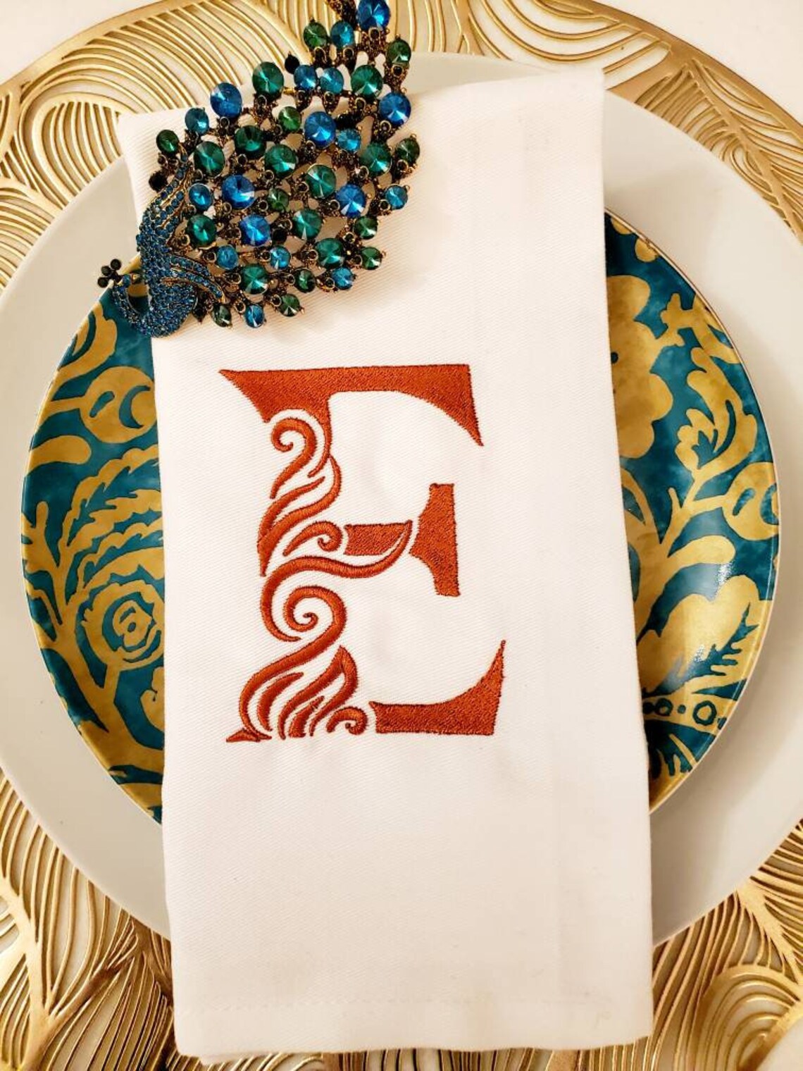 Embroidered Monogram Letter E Embroidery Font Design File - Etsy