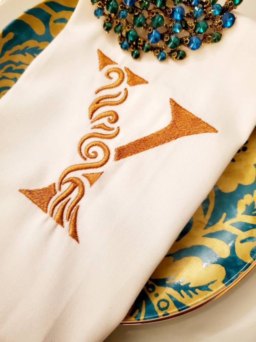 Embroidered Monogram Letter Y, Embroidery Font Design File, Machine ...