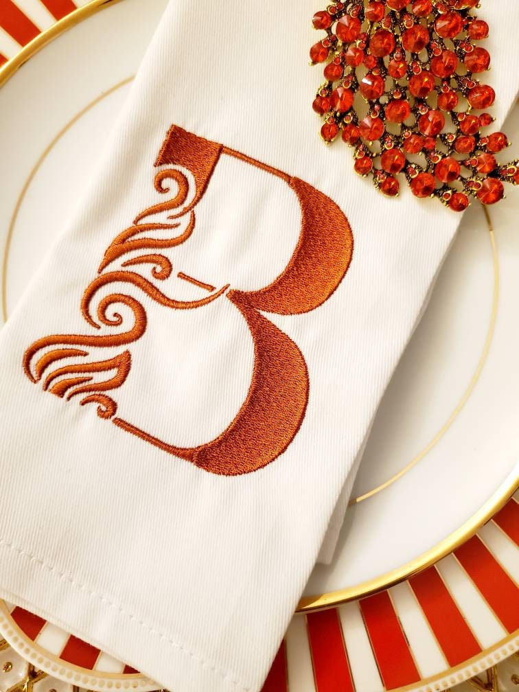 Embroidered Monogram Letter B Embroidery Font Design File - Etsy