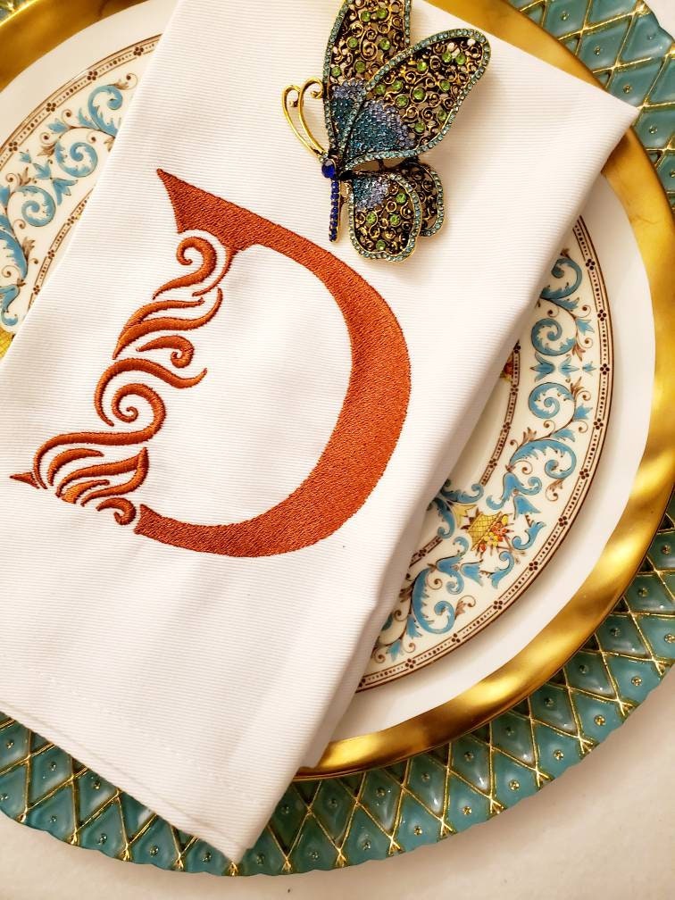 Embroidered Monogram Letter D Embroidery Font Design File | Etsy