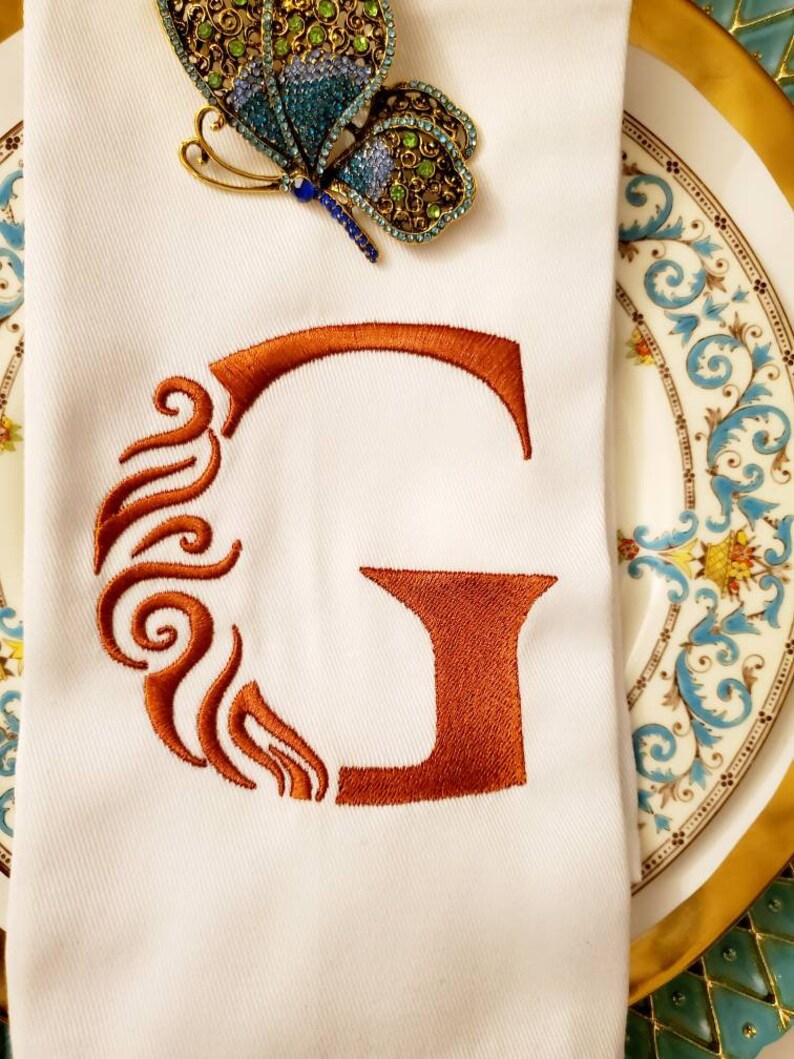 Embroidered Monogram Letter G Embroidery Font Design File - Etsy